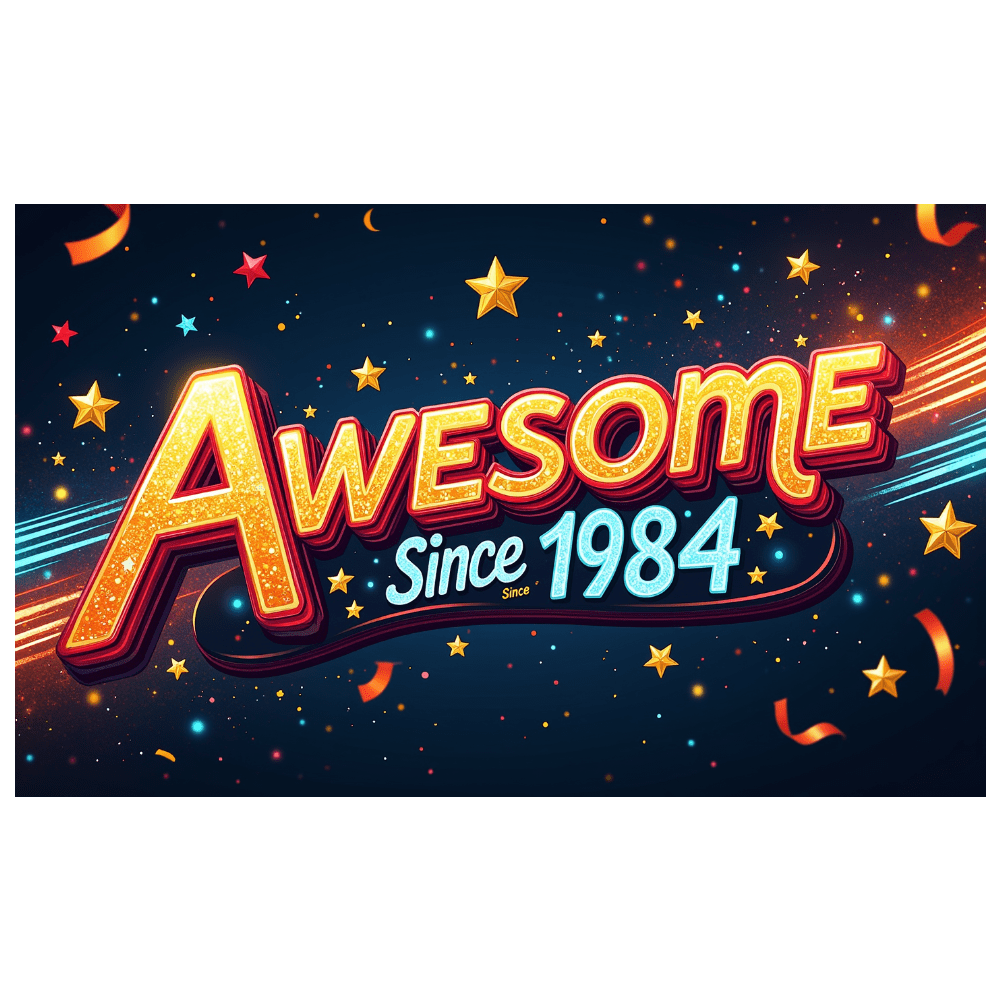 LUUFILx Colorful Star Adorned Awesome 1984 Backdrop Banner Party Decor ...
