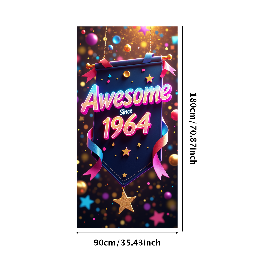 LUUFILx Colorful Star Adorned Awesome 1984 Backdrop Banner Party Decor ...