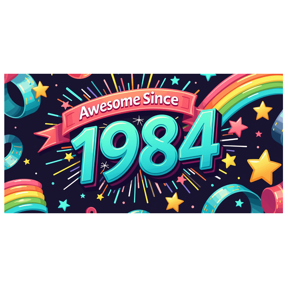 LUUFILx Colorful Star Adorned Awesome Since 1984 Banner Party ...