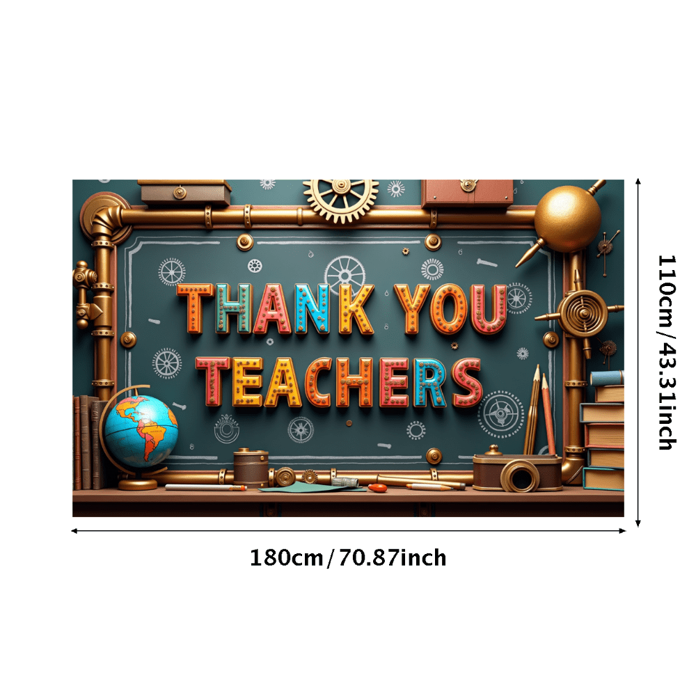 LUUFILx Colorful Thank You Teachers Banner Backdrop Background for ...