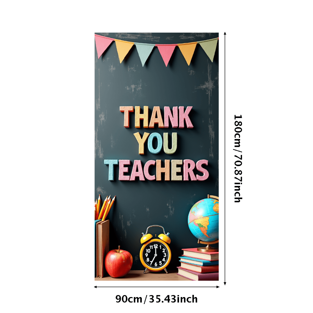 LUUFILx Colorful Triangle Banner Backdrop Thank You Teachers Banner ...