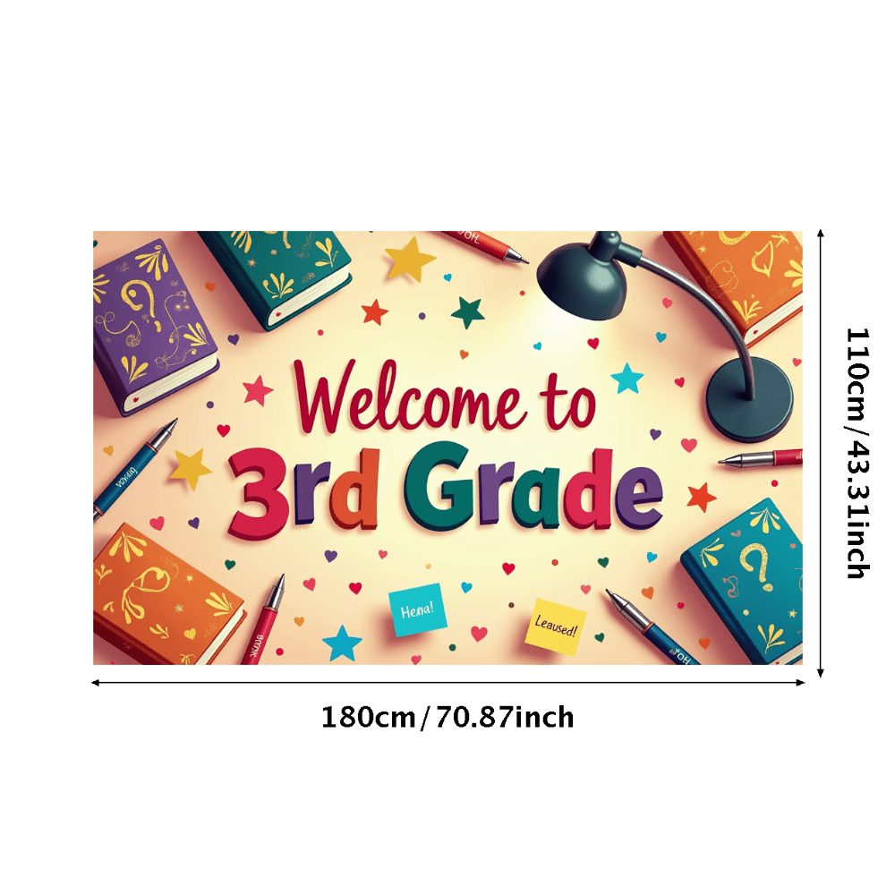 LUUFILx Colorful Welcome to 3rd Grade Classroom Background Banner ...