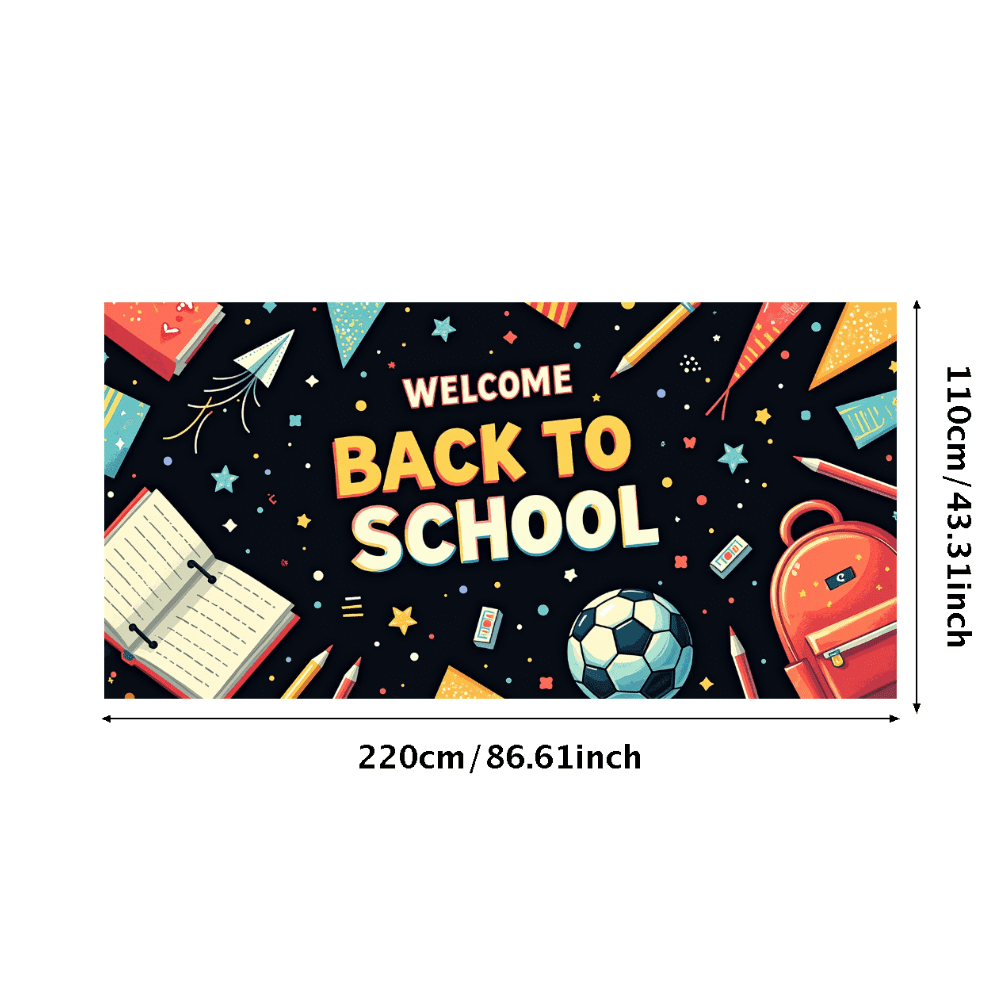 LUUFILx Colorful Welcome Back to School Banner Backdrop with School ...