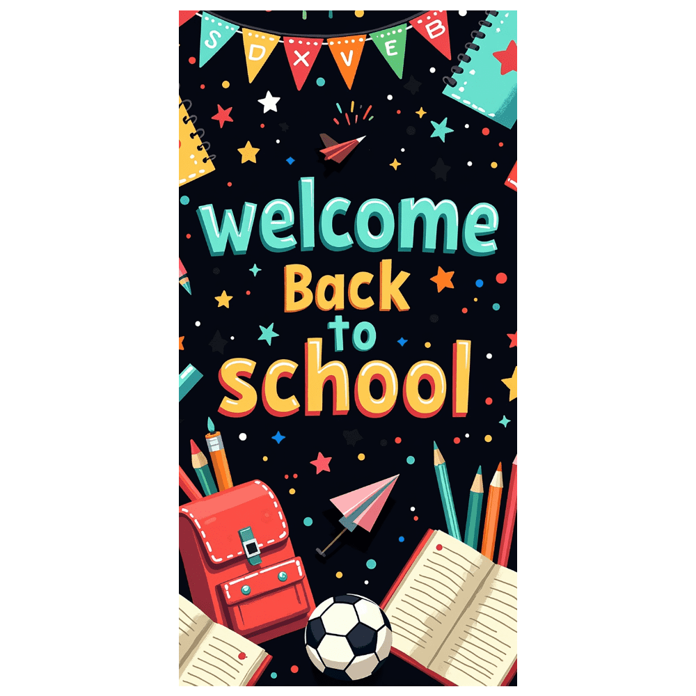 LUUFILx Colorful Welcome Back to School Banner Backdrop with School ...