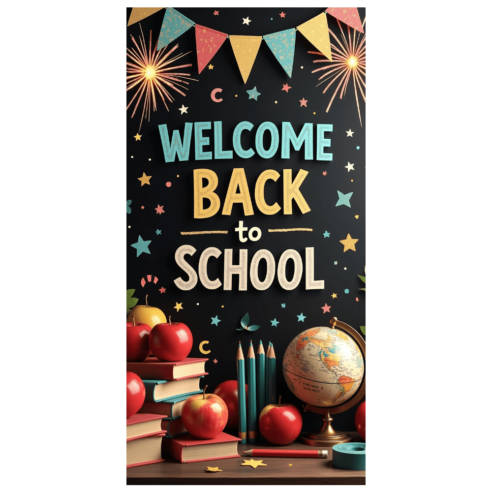 LUUFILx Colorful Welcome Back to School Banner with School Supplies ...