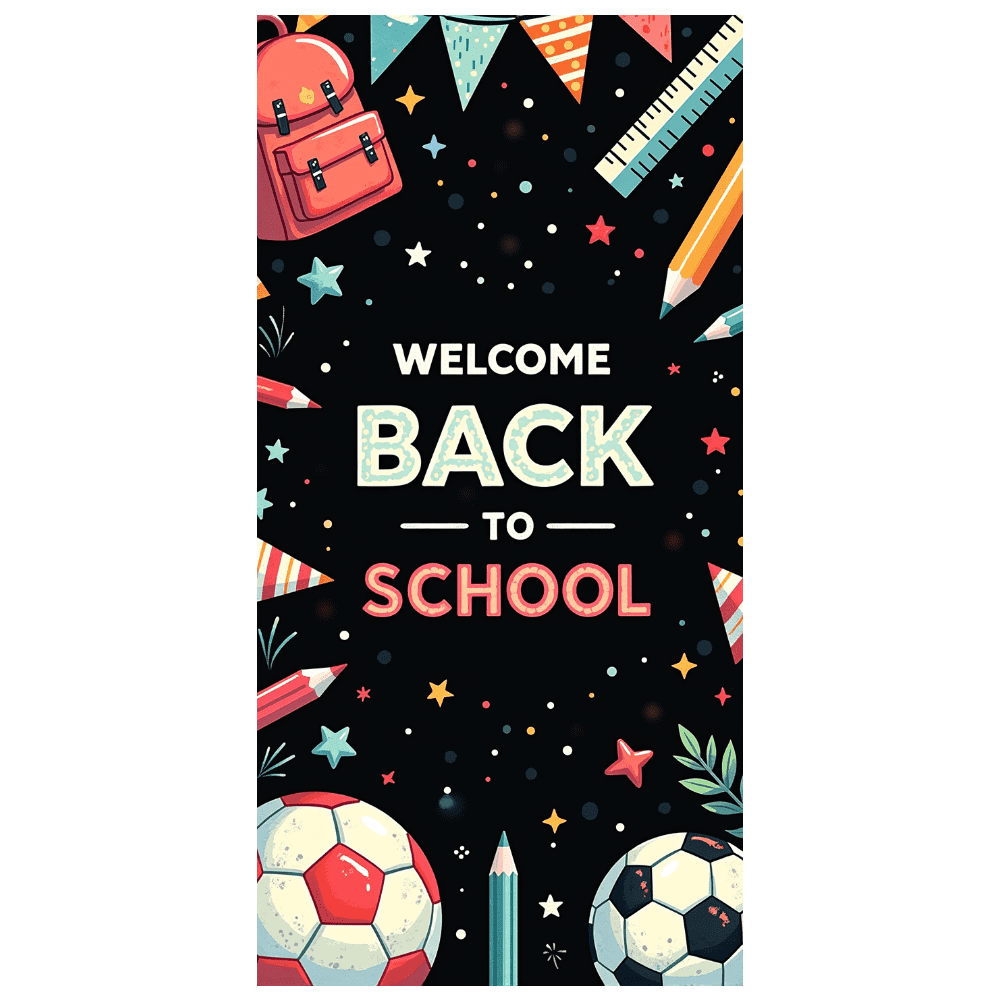 LUUFILx Colorful Welcome Back to School Banner with School Supplies ...