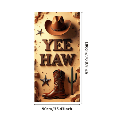 1set Yeehaw Howdy Decorations Western Hoedown Welcome Door Banner Party ...