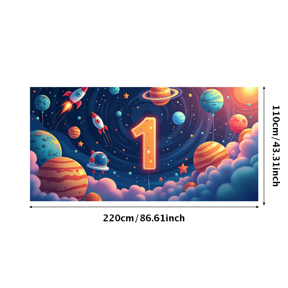 LUUFILx Cute Astronaut Rocket Space Themed Banner for First Birthday ...