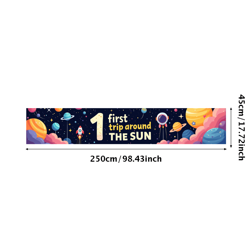 LUUFILx Cute Astronaut Rocket Space Themed Banner for First Birthday ...