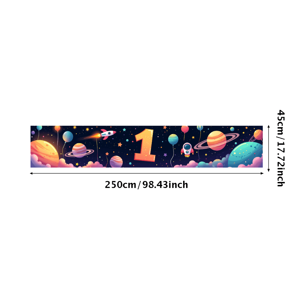 LUUFILx Cute Astronaut Rocket Space Themed Banner for First Birthday ...