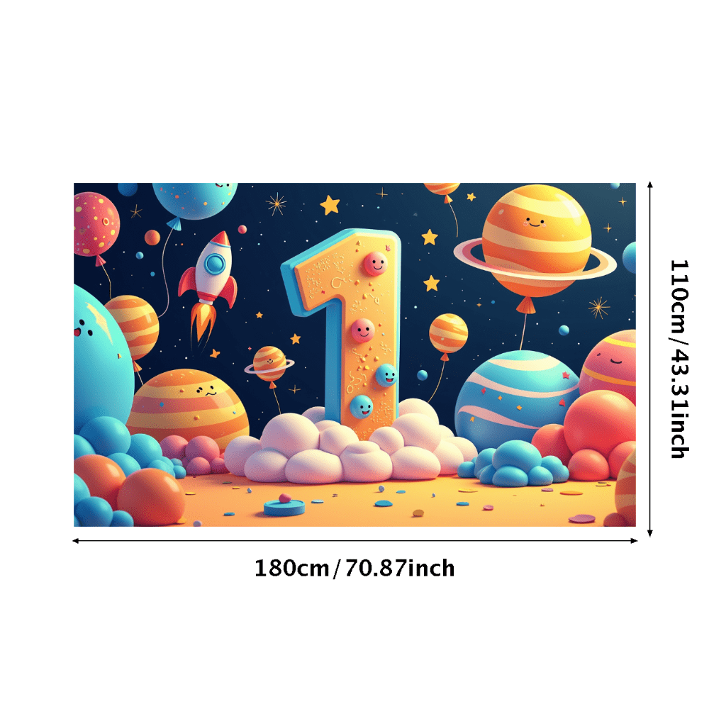 LUUFILx Cute Astronaut Rocket Space Themed Banner for First Birthday ...