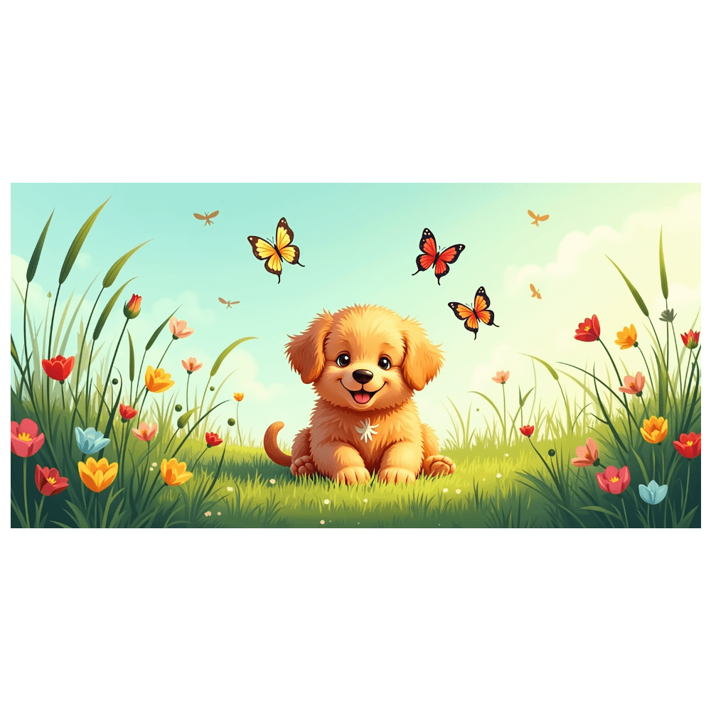 LUUFILx Cute Puppy Banner Backdrop for Kids Party Decoration ...