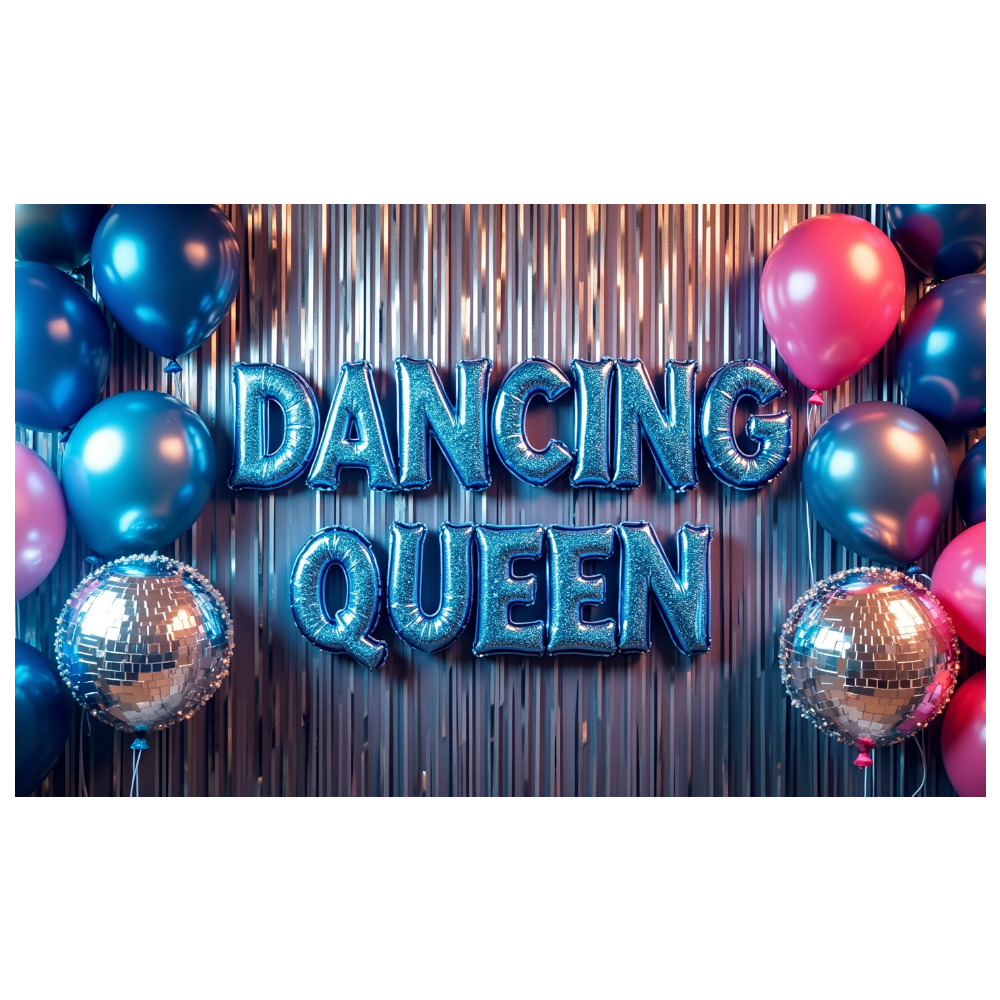 LUUFILx Dancing Queen Banner Backdrop with Balloons Party Decorations ...