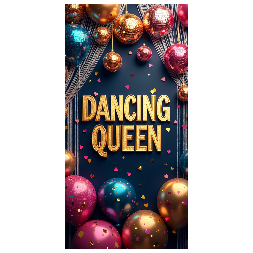 LUUFILx Dancing Queen Disco Party Backdrop Banner Colorful Balloon ...