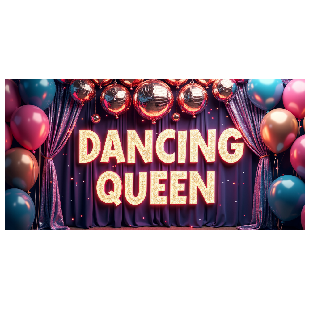 LUUFILx Dancing Queen Party Banner with Balloons Disco Theme Backdrop ...