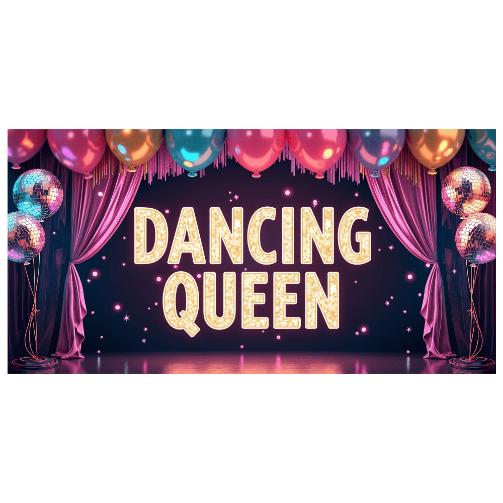 LUUFILx Dancing Queen Party Banner with Balloons Disco Theme Backdrop ...