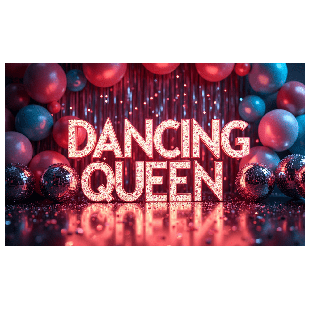 LUUFILx Dancing Queen Themed Party Celebration Banner Sparkling Stage ...