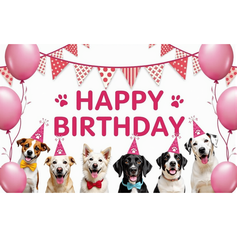 LUUFILx Dog Puppy Party Backdrop Happy Birthday Dog Theme Banner ...