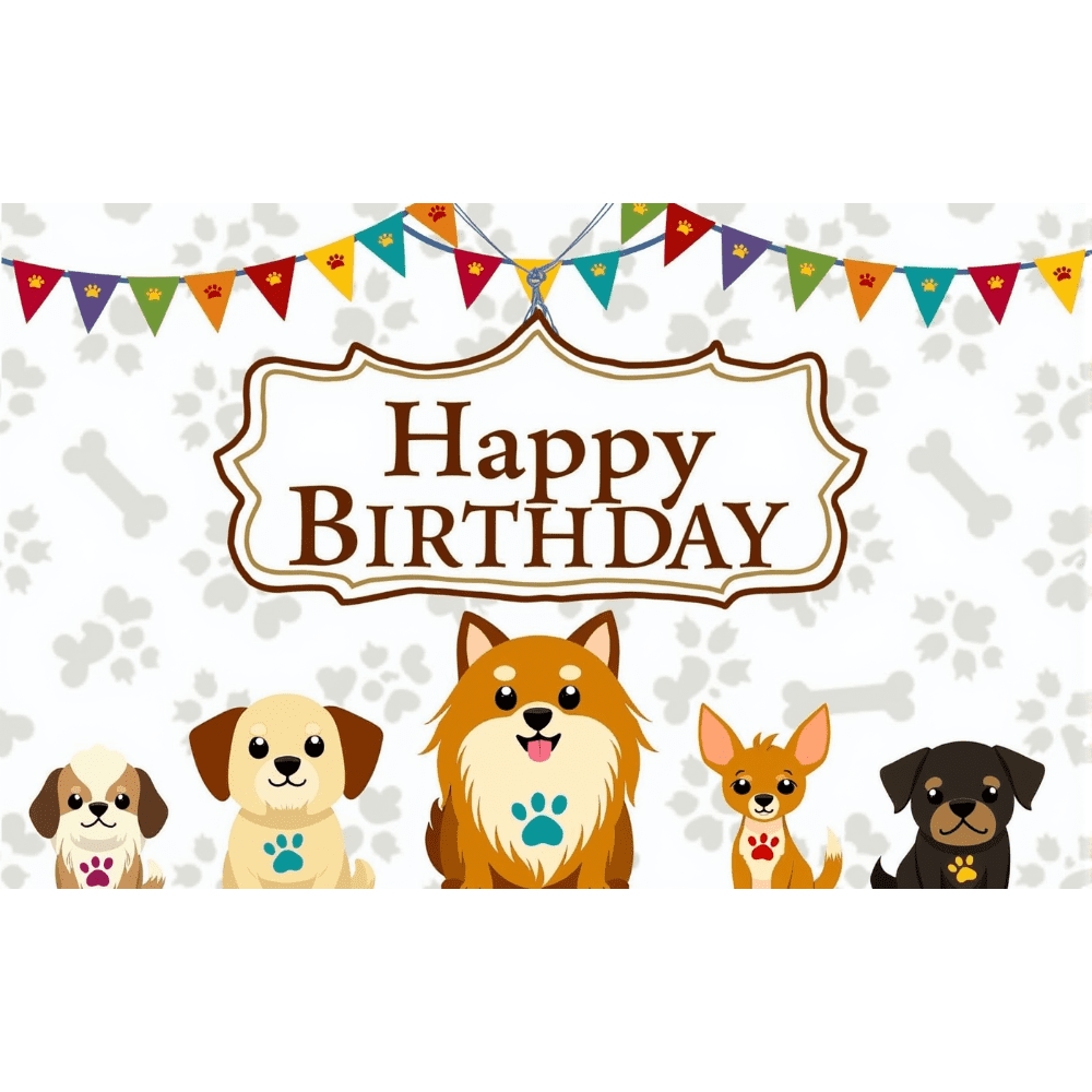 LUUFILx Dog Puppy Party Backdrop Happy Birthday Dog Theme Banner ...