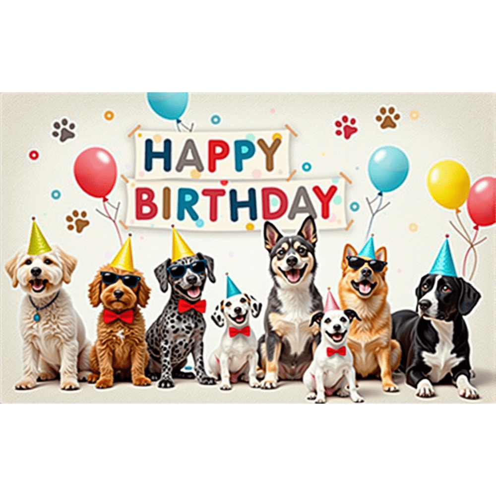 LUUFILx Dog Puppy Party Backdrop Happy Birthday Dog Theme Banner ...
