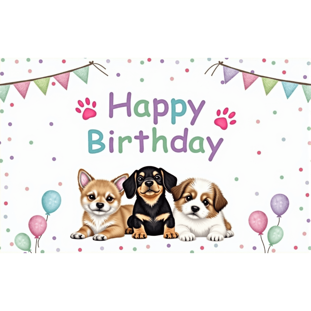 LUUFILx Dog Puppy Party Backdrop Happy Birthday Dog Theme Banner ...