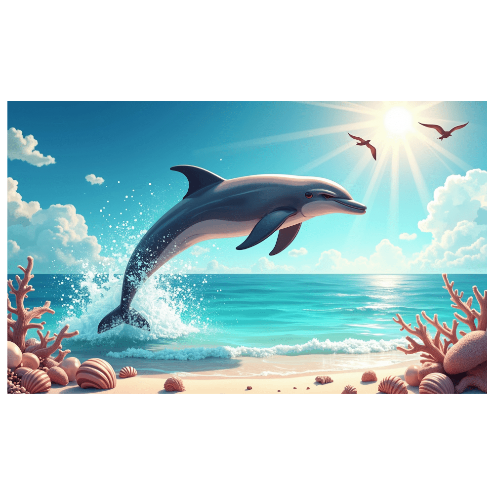 LUUFILx Dolphin Ocean Backdrop Beach Party Banner Summer Event Decor ...