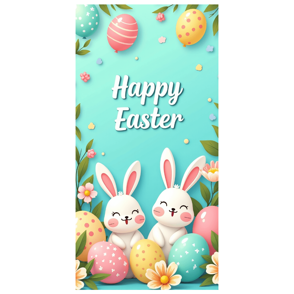 LUUFILx Easter Backdrop Banner with Bunny Eggs Background Spring ...
