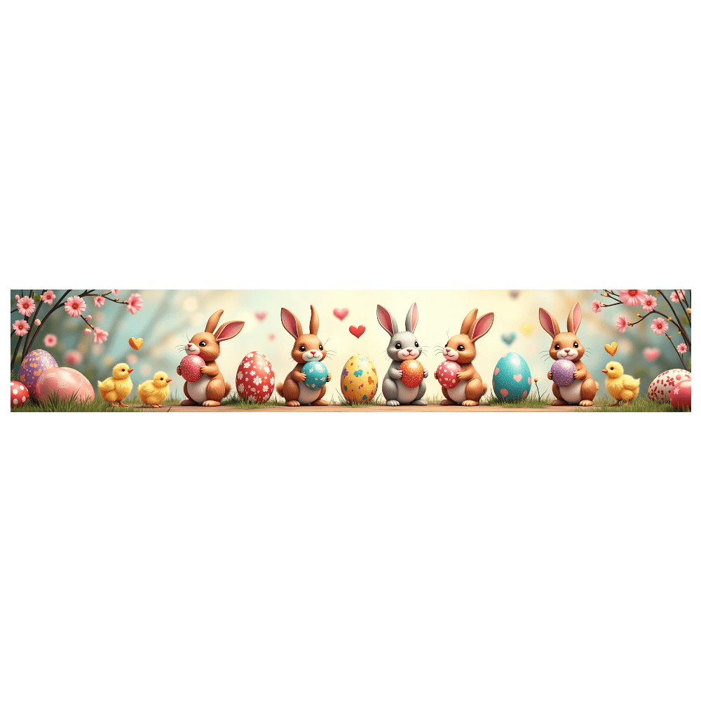 LUUFILx Easter Banner with Bunnies and Colorful Eggs Spring Party ...