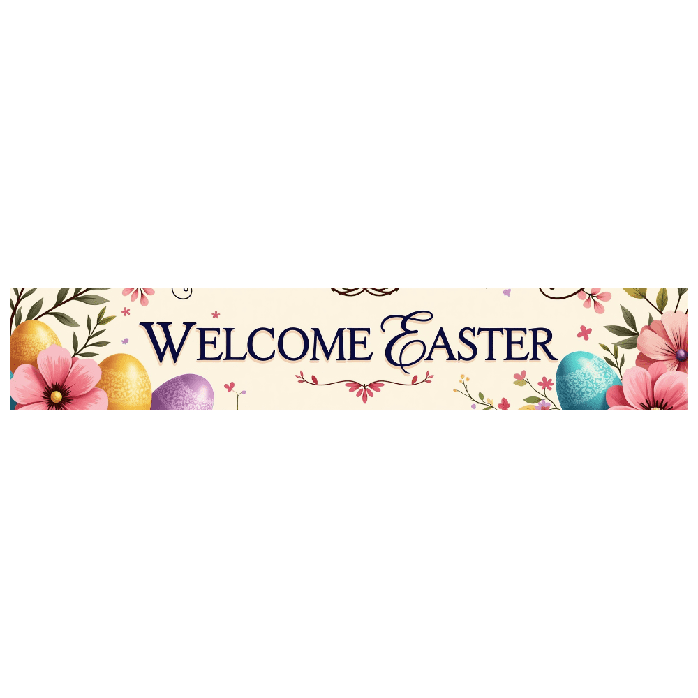 LUUFILx Easter Eggs Banner Welcome Spring Flower Backdrop for Party ...