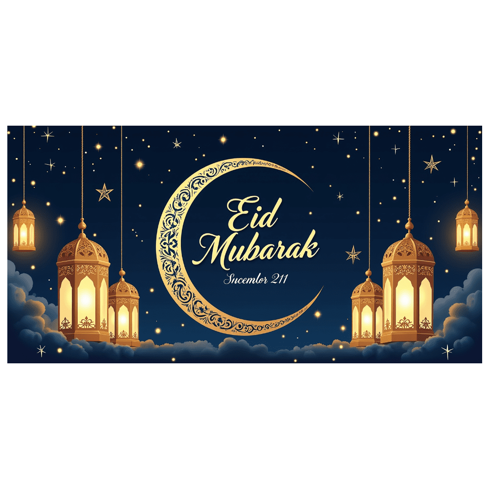 LUUFILx Eid Mubarak Banner Ramadan Decor Lantern Light Party Supplies ...