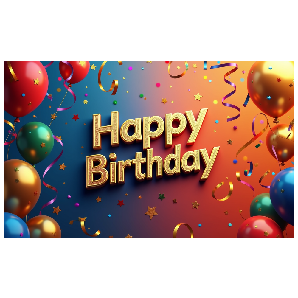 LUUFILx Elegant Birthday Banner with Peonies Butterflies and Balloons ...