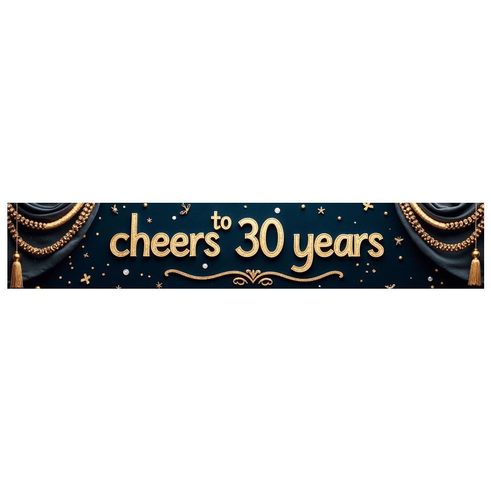 LUUFILx Elegant Cheers to 30 Years Party Backdrop Banner Anniversary ...