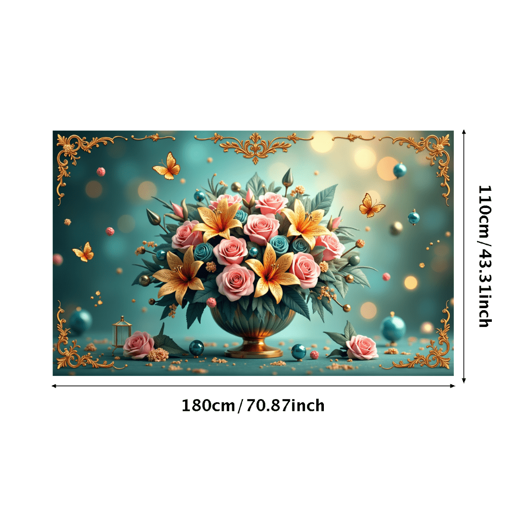 LUUFILx Elegant Floral Backdrop Banner for Wedding Events and ...