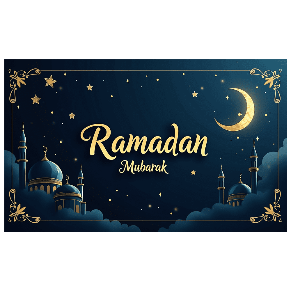 LUUFILx Elegant Ramadan Themed Backdrop Banner with Crescent Moon Star ...