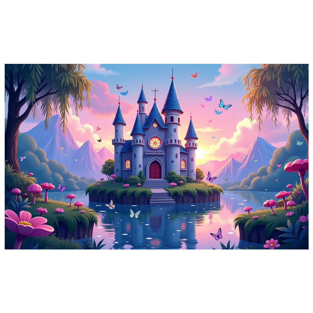 LUUFILx Enchanted Castle Backdrop Birthday Party Fairytale Banner ...