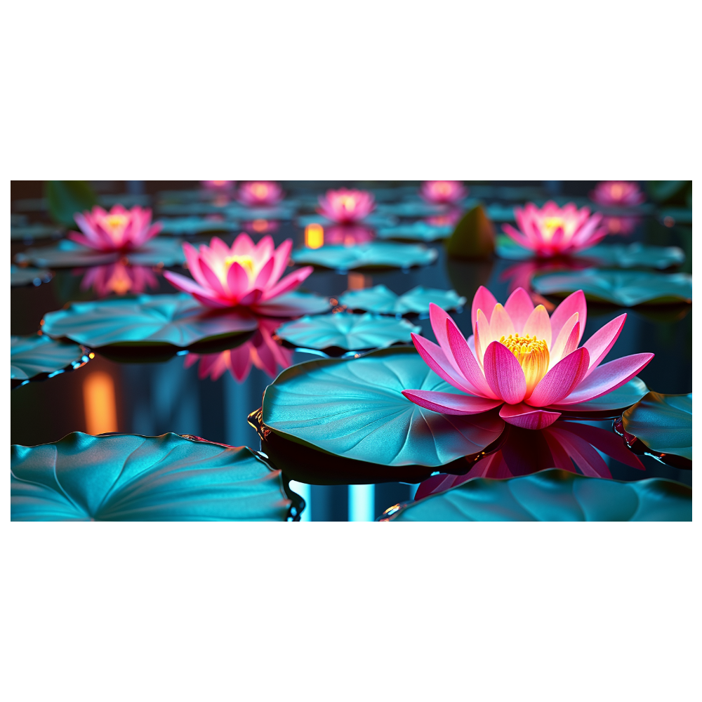 LUUFILx Enchanting Pink Lotus Backdrop Banner with Fireflies Background ...