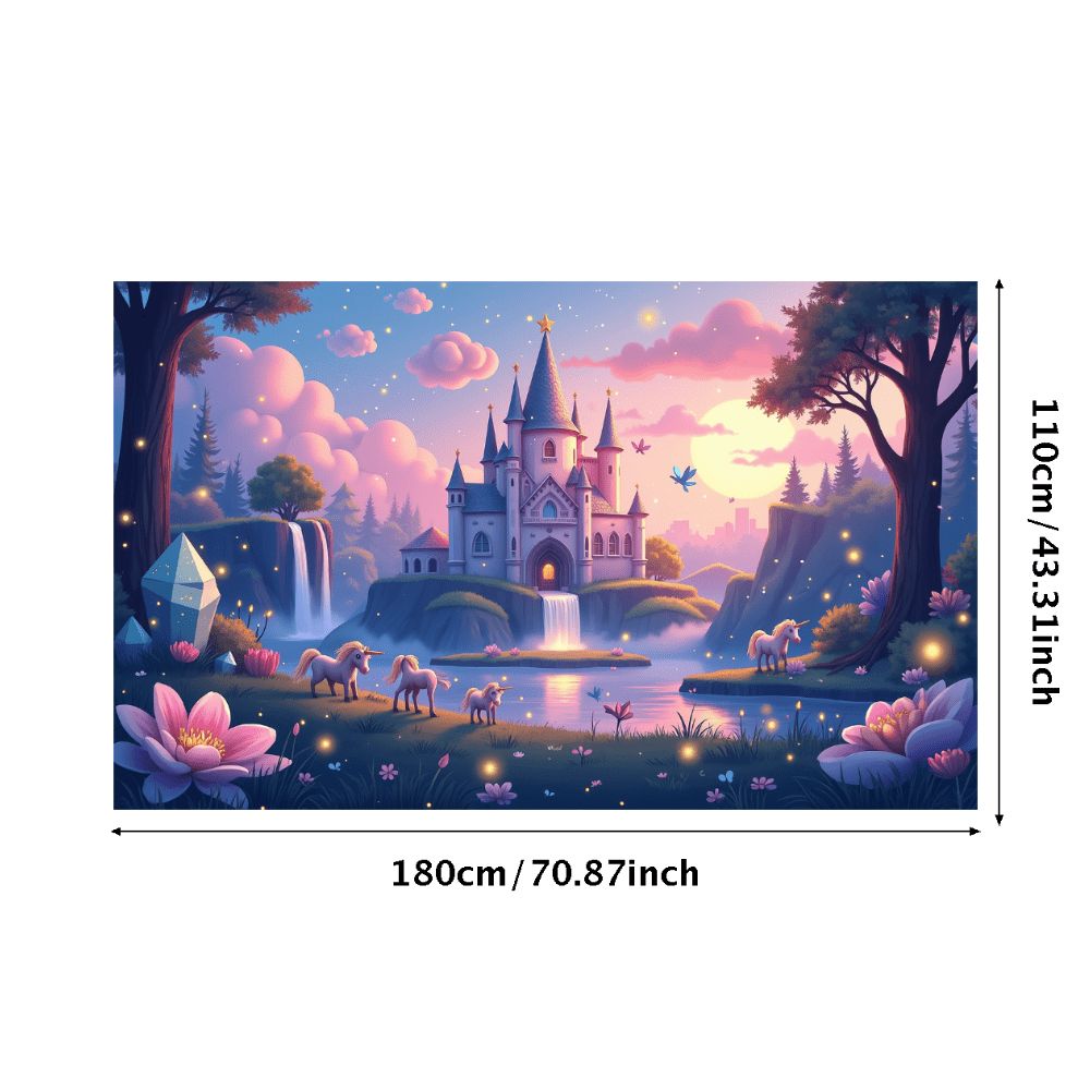 LUUFILx Fairy Tale Castle Backdrop Decoration Magical Party Supplies ...