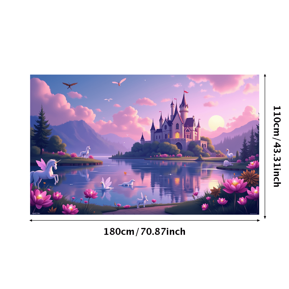LUUFILx Fairy Tale Castle Backdrop Decoration Magical Party Supplies ...