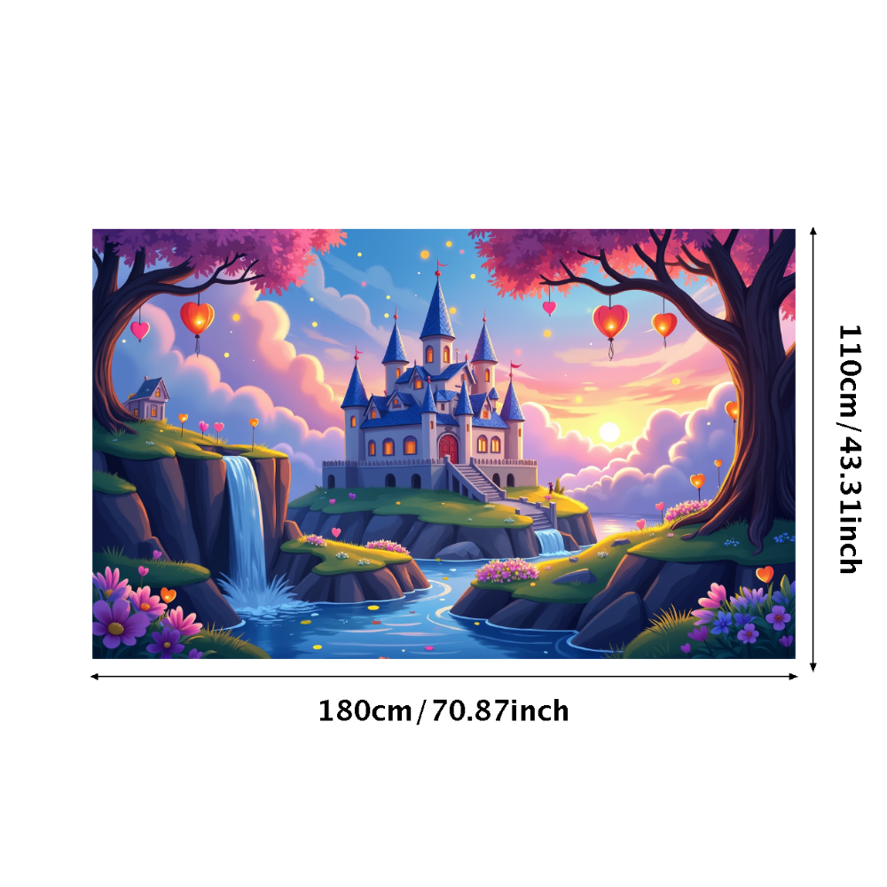 LUUFILx Fairy Tale Castle Backdrop Decoration Magical Party Supplies ...