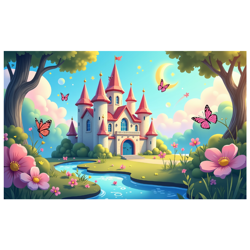 LUUFILx Fairy Tale Castle Landscape Backdrop for Fantasy Party ...