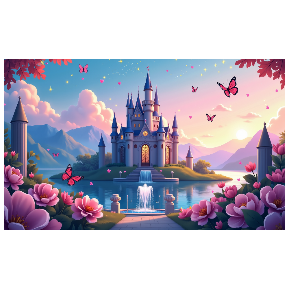 LUUFILx Fairytale Castle Backdrop Banner for Kids Party Wedding Photo ...