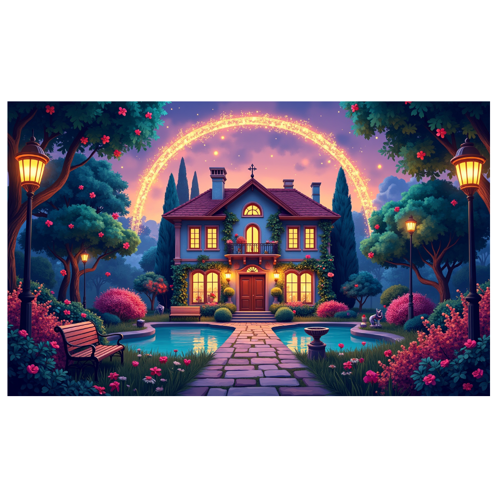 LUUFILx Fantasy Fairytale Backdrop With Enchanting Floral Pathway Ideal ...