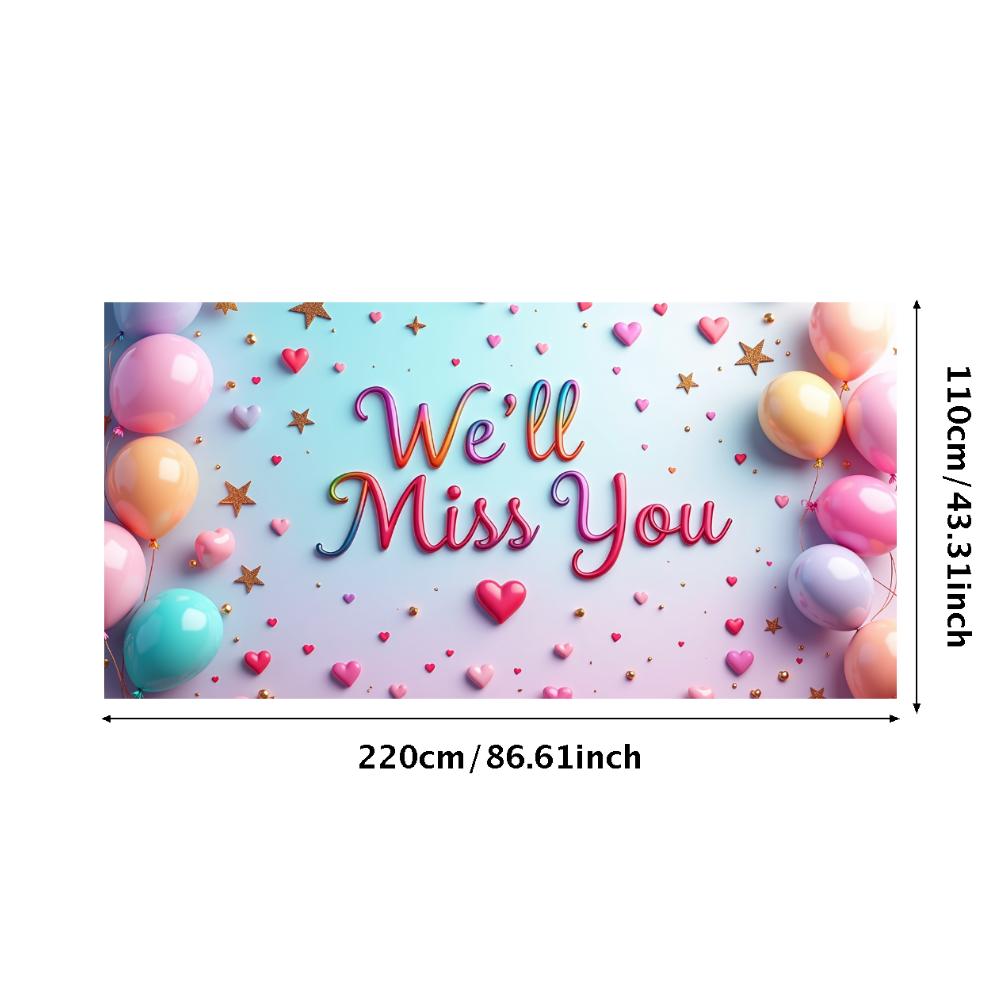 LUUFILx Farewell Balloon Banner Backdrop with Colorful Heart ...