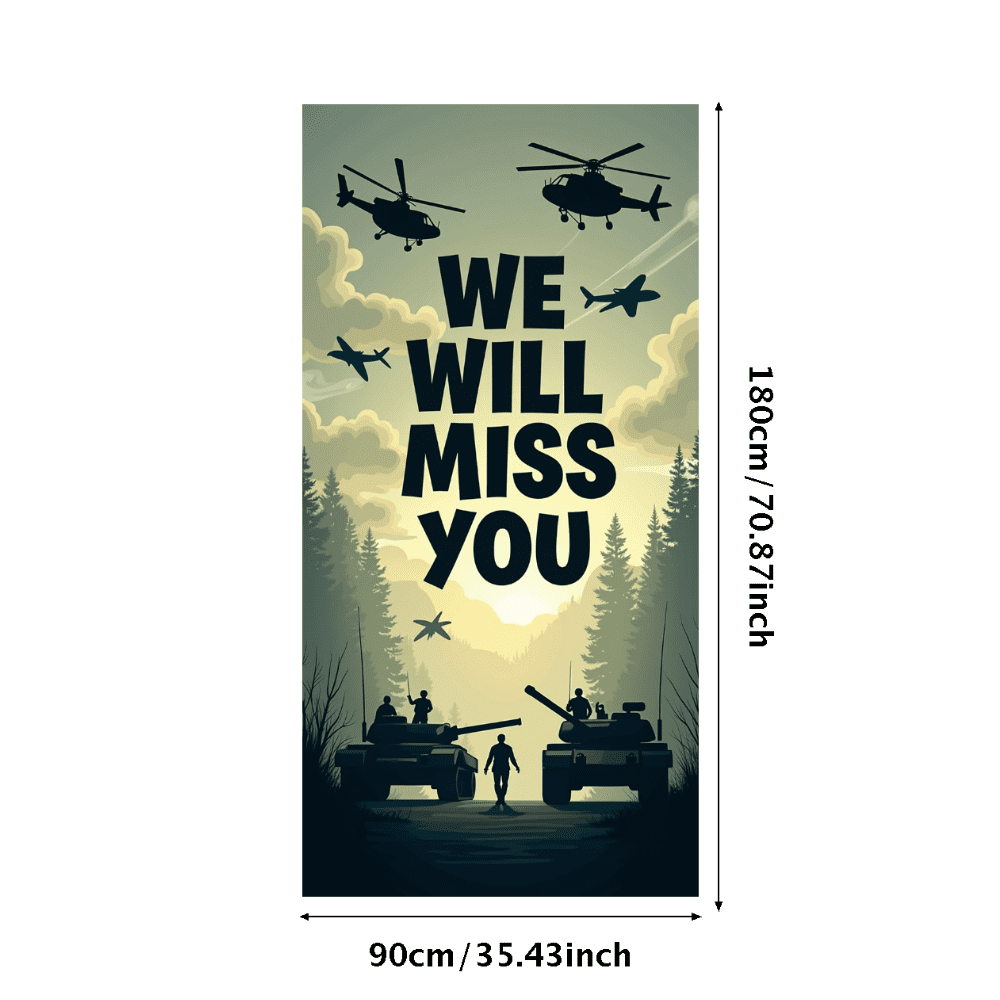 LUUFILx Farewell Military Banner We Will Miss You Backdrop Decor Party ...