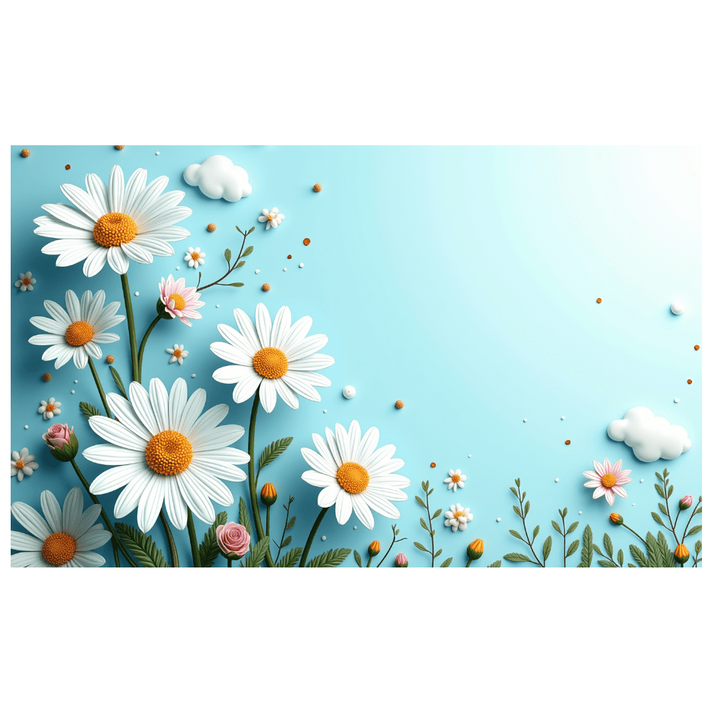 LUUFILx Floral Daisy Backdrop Decoration Banner Summer Garden Party ...