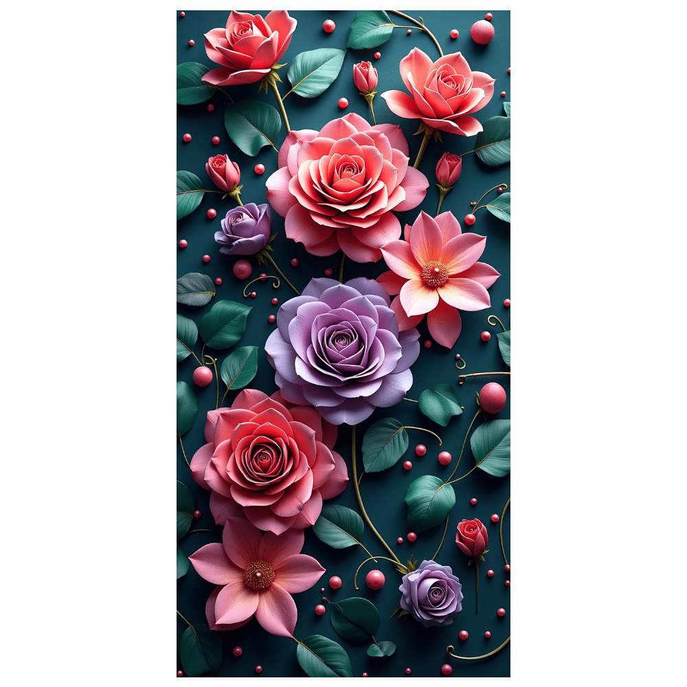 LUUFILx Floral Rose Bloom Backdrop Event Decoration Background Banner ...
