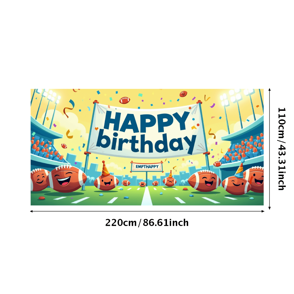 LUUFILx Football Themed Happy Birthday Banner Background Party ...