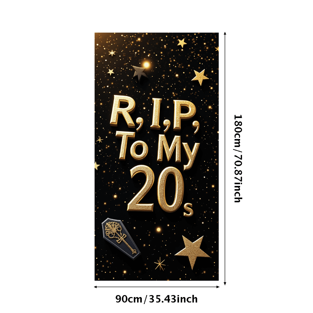 LUUFILx Funky Skull Themed Banner with Coffin Design RIP To My 20s ...