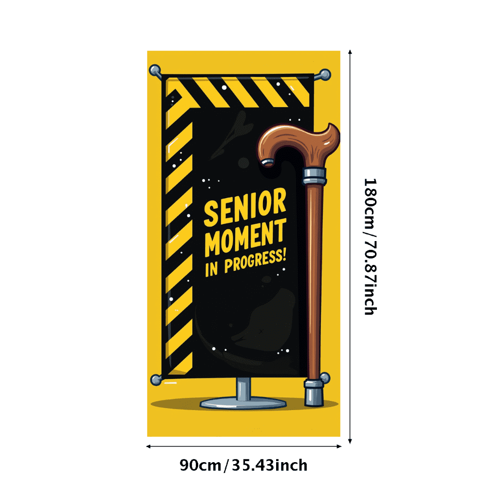 LUUFILx Funny Senior Themed Banner with Cane Design Background ...