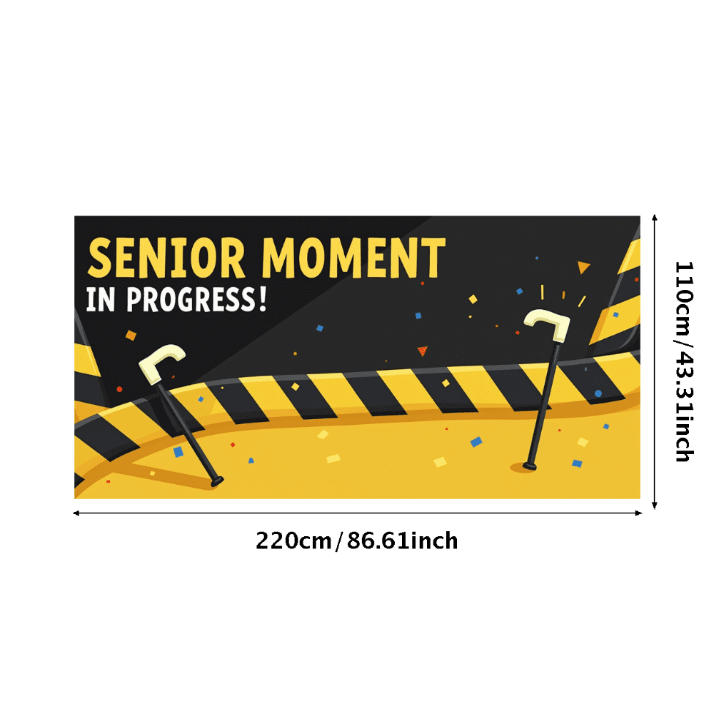 LUUFILx Funny Senior Themed Banner with Cane Element, Background for ...